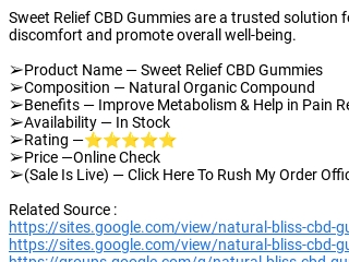 Sweet Relief CBD Gummies