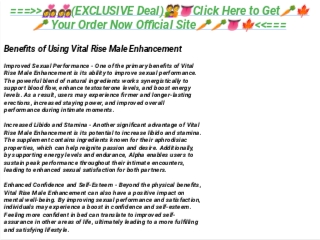 Vital Rise Male Enhancement Reviews Critical Details Exposed!