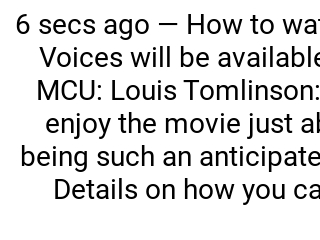 [-wATCH-]!. "Louis Tomlinson: All of Those Voices" FuLLMovie Online ...