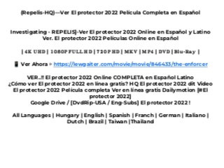 (Repelis-HQ)—Ver El protector 2022 Película Completa en Español