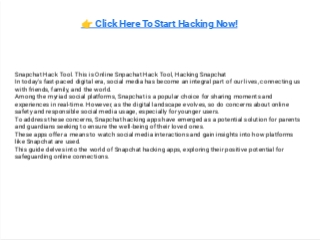 [[New] Snapchat Hacking App 2025 [Hack Snapchat Accounts Password Tool]
