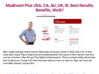 MaxBoost Plus USA, CA, AU, UK, IE: Best Results, Benefits, Work?
