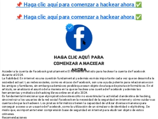 Como Hackear Cuentas de Facebook - Hackear Facebook gratis app 2024 En ...