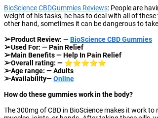 Bio Science CBD Gummies Reviews Multivitamin Gummies!