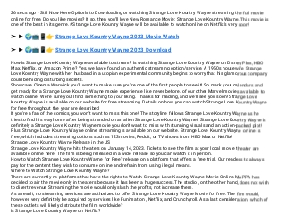 WATCH Strange Love Kountry Wayne FULLMOVIE FREE ONLINE 1080P1