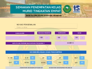 PENEMPATAN KELAS TINGKATAN 4 SMKASAS TAHUN 2022