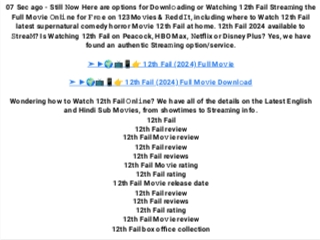 12Th Fail (2024) F𝚞llMo𝚟ie! F𝚒lMyz𝚒lla Downl𝚘ad F𝚛ee 7𝟸0p, 4𝟾0p And 10𝟾0p