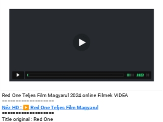 Red One Teljes~Film Magyarul ~Videa HD