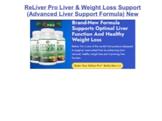 ReLiver Pro Liver & Weight Loss Support (Advanced Liver Support Formula ...