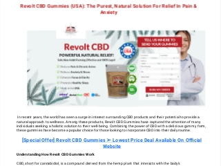 Revolt CBD Gummies Reviews- #1 Pain Relief Formula in [USA]