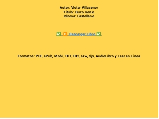 (Libro) Descargar PDF EPUB Burro Genio de Victor Villasenor [LIBRO]