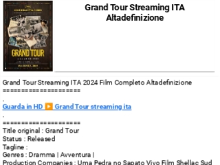 !Guarda film! - Grand Tour Il genio dello Streaming ITA CB01