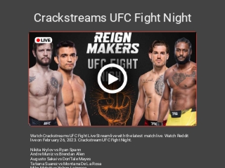 Crackstreams UFC Fight Night