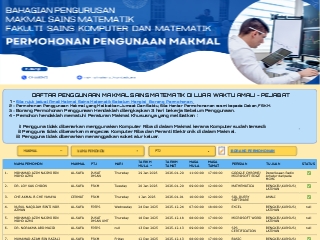 Permohonan Penggunaan Makmal Sains Matematik - 2024 , FSKM