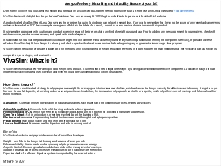 VivaSlim Drops Reviews: Try And Look Zero Figure