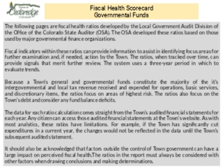 Fiscal Health Analysis Ratios