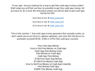 Get Free Cash App Money How to Get Free Money on Cash App Generator for ...
