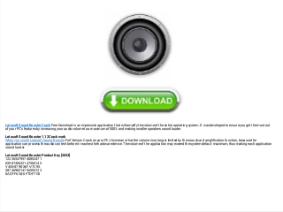 Letasoft Sound Booster 1.12.0.538 Crack + Product Key [Latest]