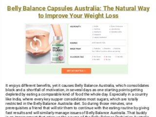 Belly Balance Capsules Australia: The Natural Way to Improve Your ...