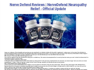 Nerve Defend Reviews | NerveDefend Neuropathy Relief - Official Update