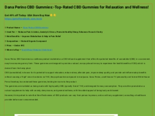 Dana Perino CBD Gummies