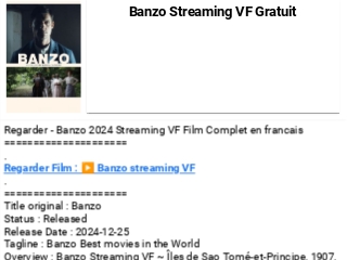 [Regarder Film] Banzo Streaming VF en français