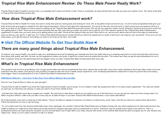 Tropical Rise Male Enhancement