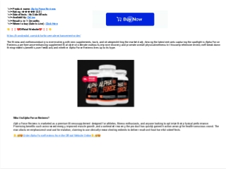 Alpha Force Reviews : Uses and Effective