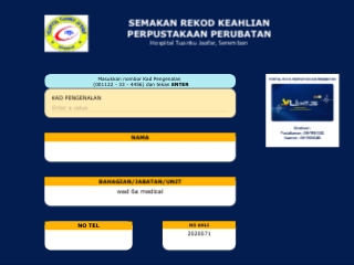 SEMAKAN REKOD KEAHLIAN PERPUSTAKAAN PERUBATAN