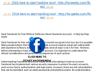 Hack Facebook for Free d Without Software (Hack Facebook Account) & How ...