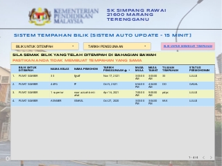 SISTEM TEMPAHAN BILIK SK SIMPANG RAWAI