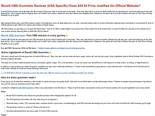 Revolt CBD Gummies - POWERFUL FORMULA Longer Staying!