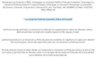 [CUEVANA.HD] Ver La iniciación (1986) Película Completa en Español y Latino
