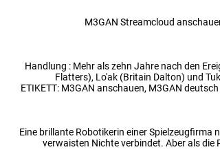 【StreamCloud】M3GAN (2023) Ganzer Film Auf Deutsch
