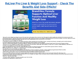ReLiver Pro Liver & Weight Loss Support - Check The Benefits And Side ...