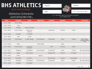 BHS Athletic Schedule