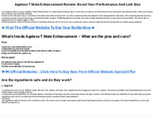 Ageless T Male Enhancement