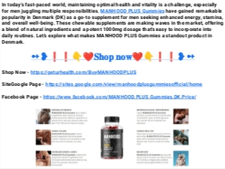 MANHOOD PLUS Gummies DK - All-Natural Solution for Men's Sexual Health