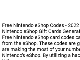 ~#Free Nintendo eshop Codes [Generator] No Survey ...