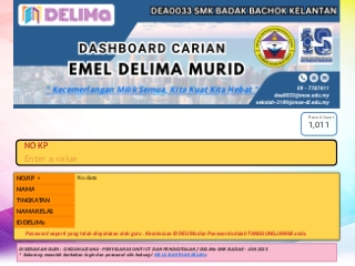 DASHBOARD CARIAN ID DELIMa MURID SMK BADAK