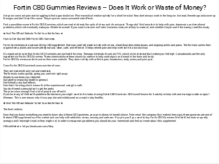 Fortin CBD Gummies Reviews