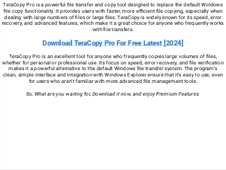 Download TeraCopy Pro with License Key for Free Latest [2024]