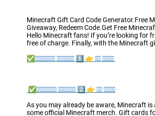 [{Minecraft Gift Card Code Generator}] 2023 ~(Minecraft Code Redeem ...