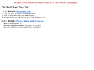 Patreon Viewer Tool to see Patreon content for free without a subscription