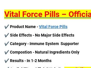 Vital Force Pills Reviews-Formulated with 100% Pure Ingredients that ...