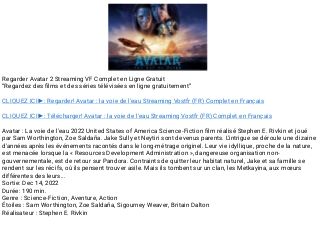 [Voir[' Avatar 2 Streaming VF | [FR] Complet entier francais VOSTFR