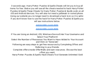 Harry Potter Puzzles and Spells Hack 2023 Cheats 2022 Gold