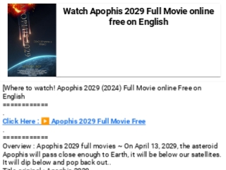 [123Mov𝐢𝐞s!]—Watch Apophis 2029 Full Movie online free on English