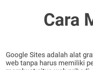 Cara Membuat Google Sites di HP