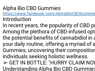 Alpha Bio CBD Gummies Review (Scam or Legit) Worth Buying?